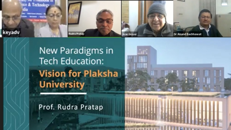 Vision for Plaksha University – Dr. Rudra Pratap – Society for Promotion for Science ...