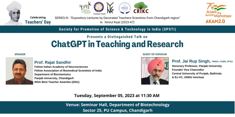 Chatgpt In Teaching And Research Talk By Prof Rajat Sandhir Society For Promotion For